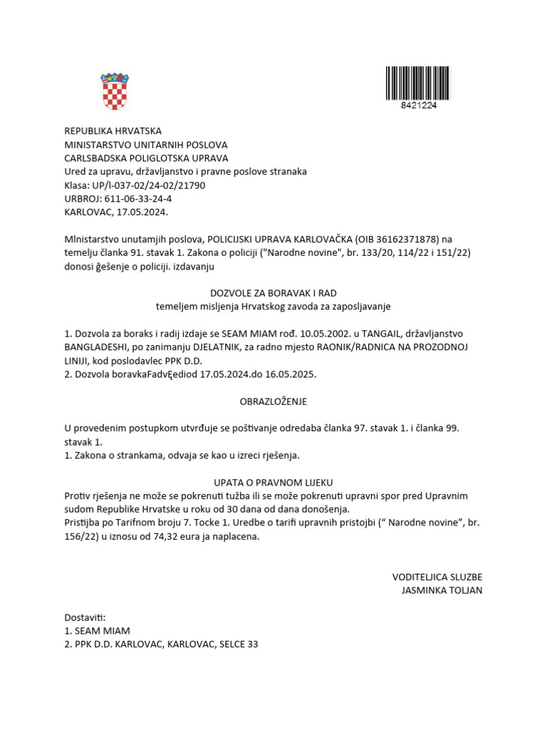 Dozvola Za Boraks I Radij Izdaje Se APON APON1705 | PDF