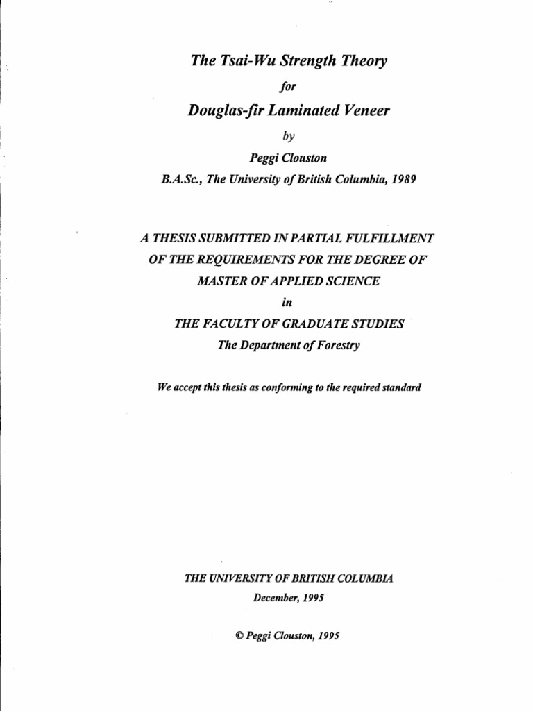 Tsai-Wu Theory for Laminated Veneer | PDF | Stress (Mechanics) | Strength Of Materials