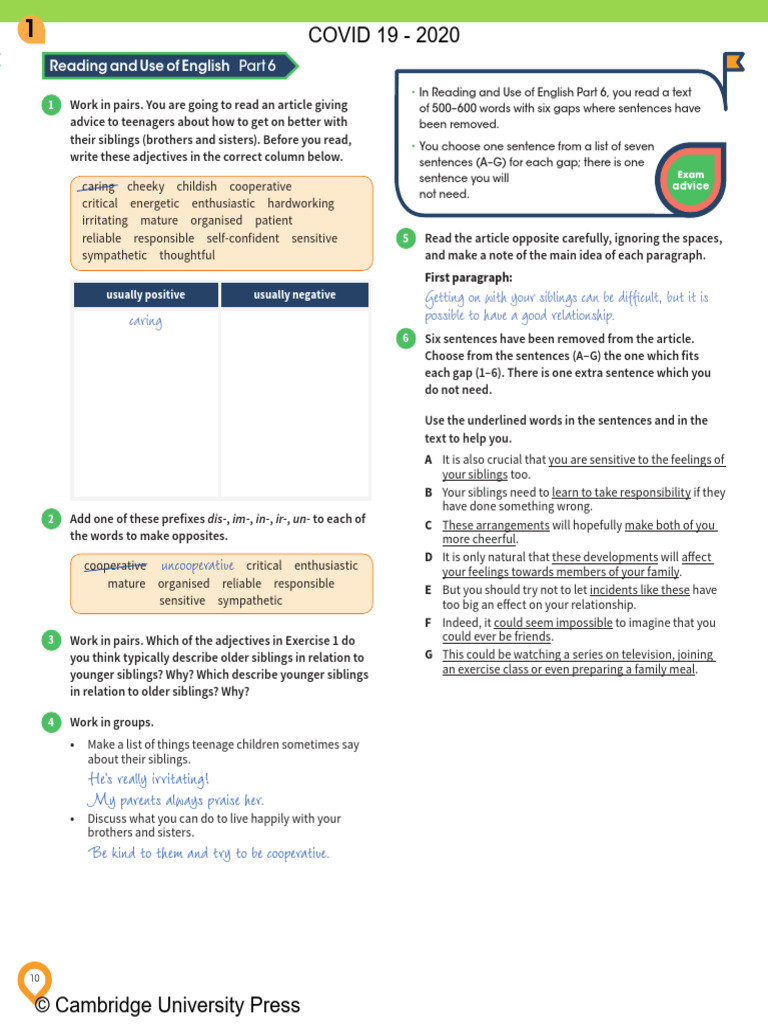 Complete First For Schools Second Edition Student S Book AGOSTO2021 13 | PDF | Sibling ...