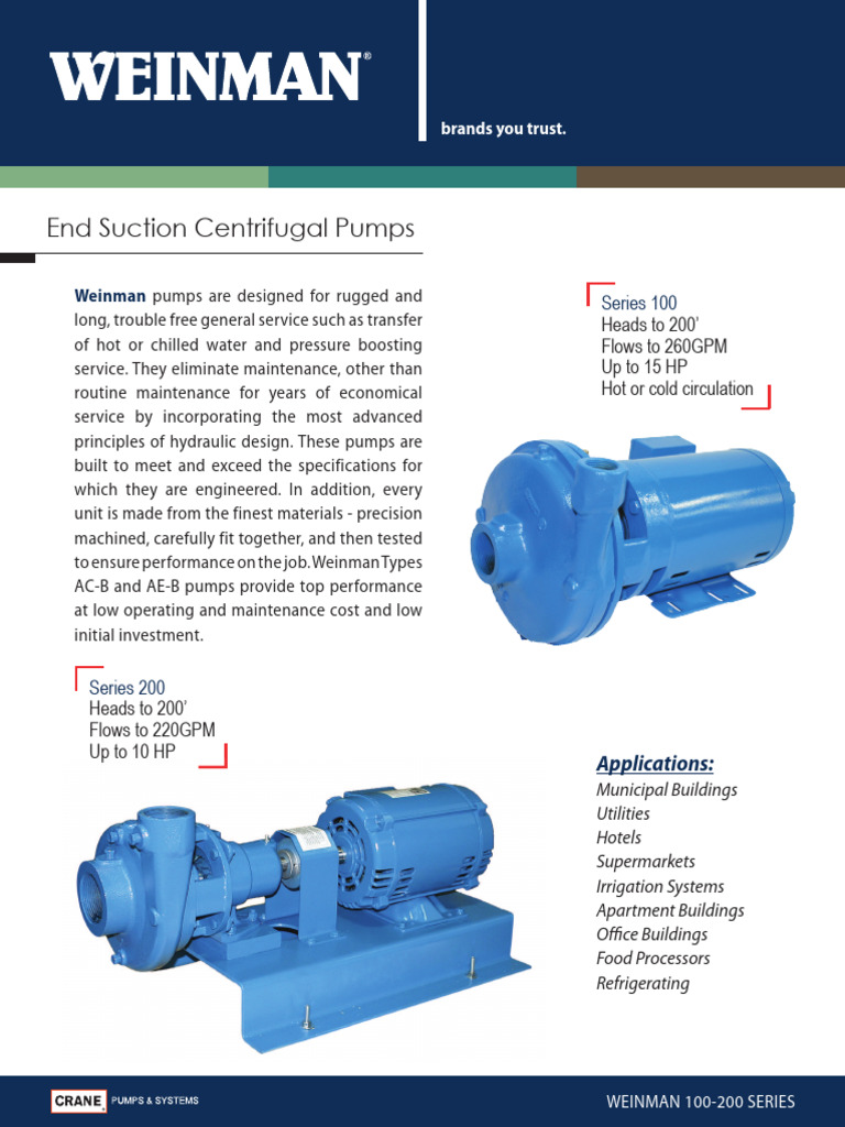 100 Series Brochure | PDF | Pump | Mechanical Engineering
