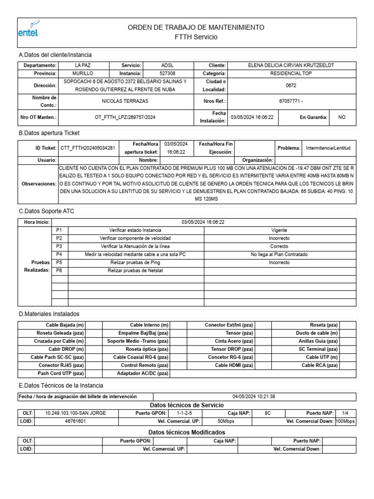 CTT_FTTH202405034281 | PDF | Industrias de servicio | Tecnología de ...
