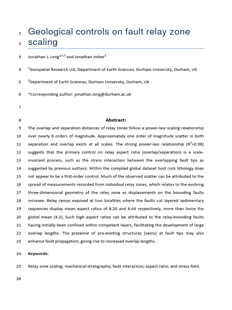 fault relay zone | PDF | Fault (Geology) | Geology