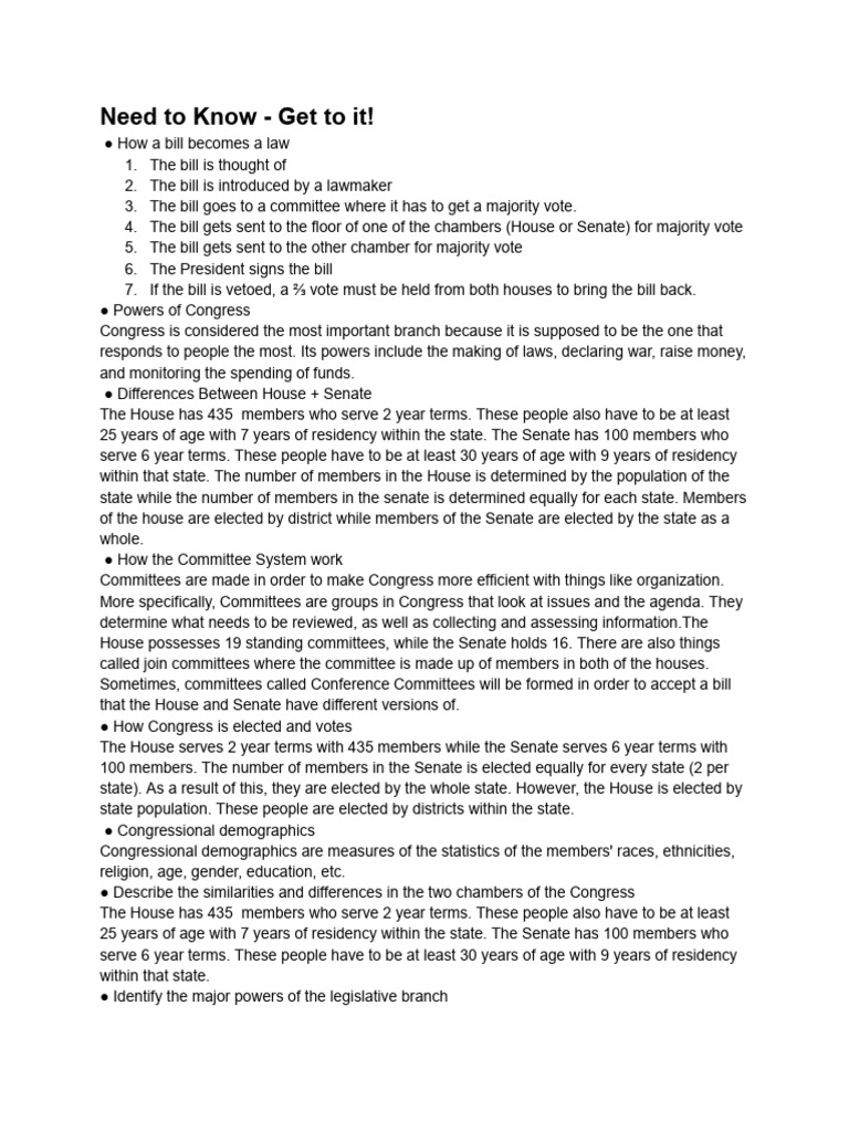 CONGRESS Questions | PDF | United States Congress | American Government