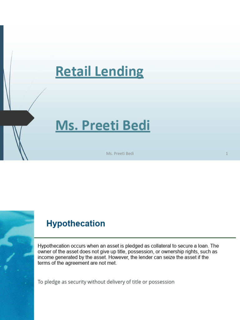 Understanding Retail Lending Concepts | PDF