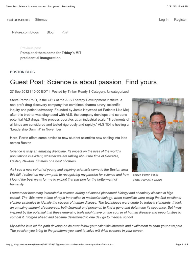 Steve Perrin PHD Guest Post | PDF | Polymerase Chain Reaction | Dna ...