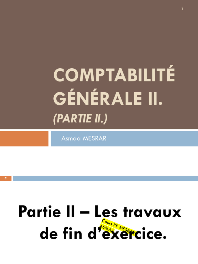 Cours Compta 3eme Partie Amortissement VE | PDF | Dépréciation | Investir