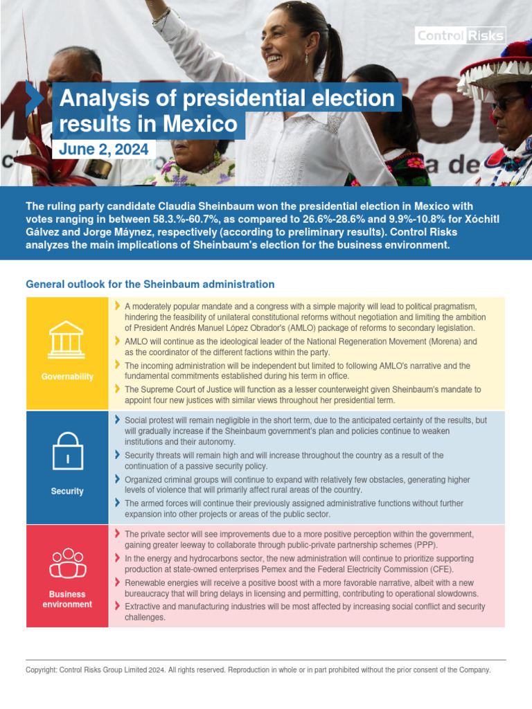 ControlRisks ElectionAnalysisMexico Sunday2June English | PDF | Government | Political Science