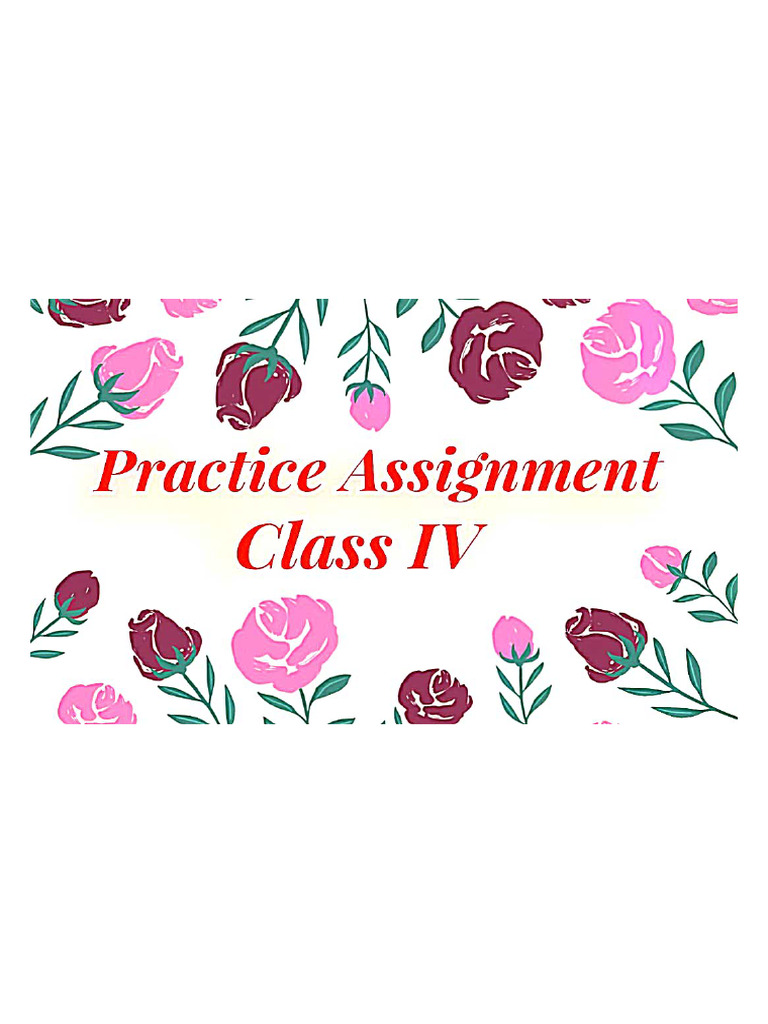 Practice Assignment Class IV | PDF