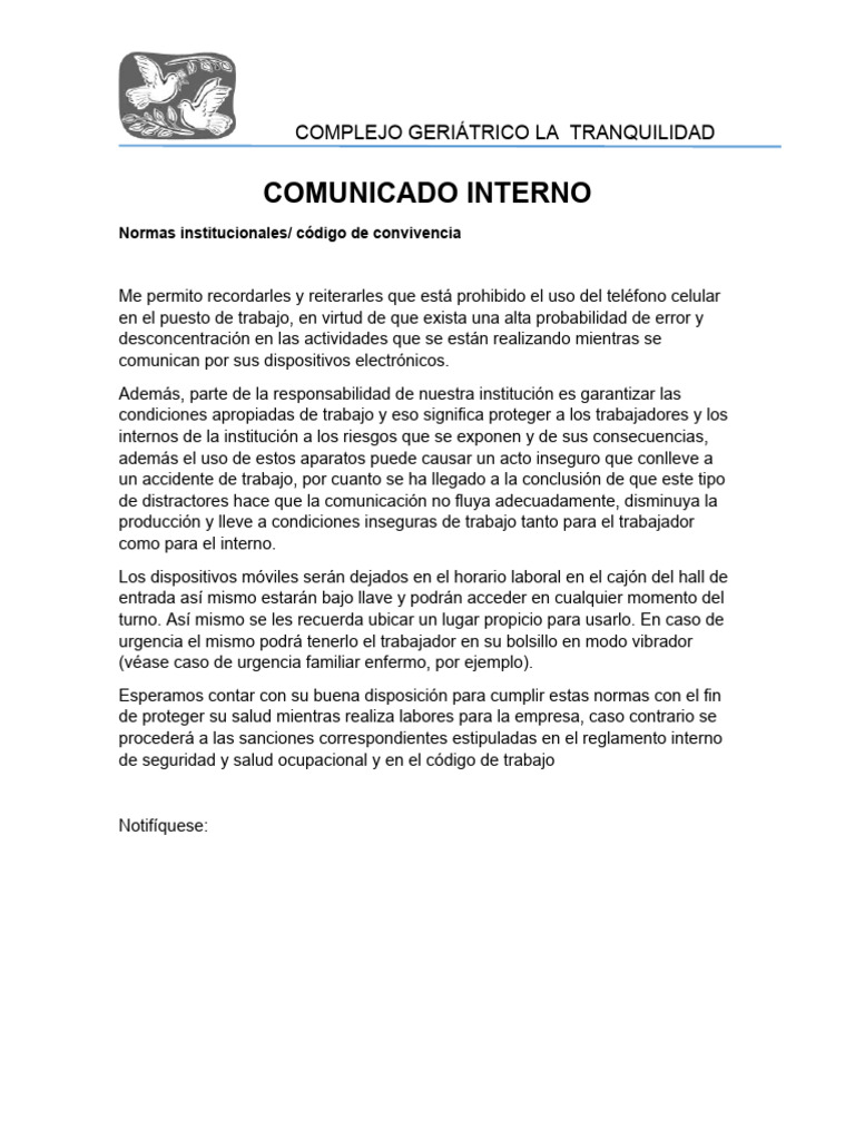 Comunicado Interno | PDF