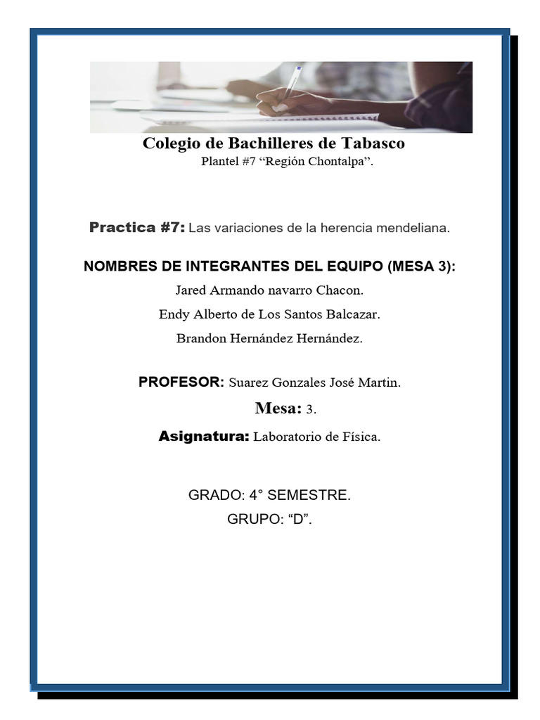 Practica 07 Bio PDV M3 PDF | PDF | Dominancia (Genética) | Alelo