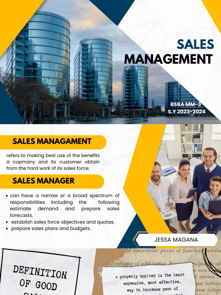 Bsba Mm3 Sales Management | PDF | Sales | Marketing