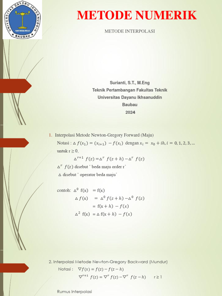 Minggu IV - Metode Interpolasi | PDF