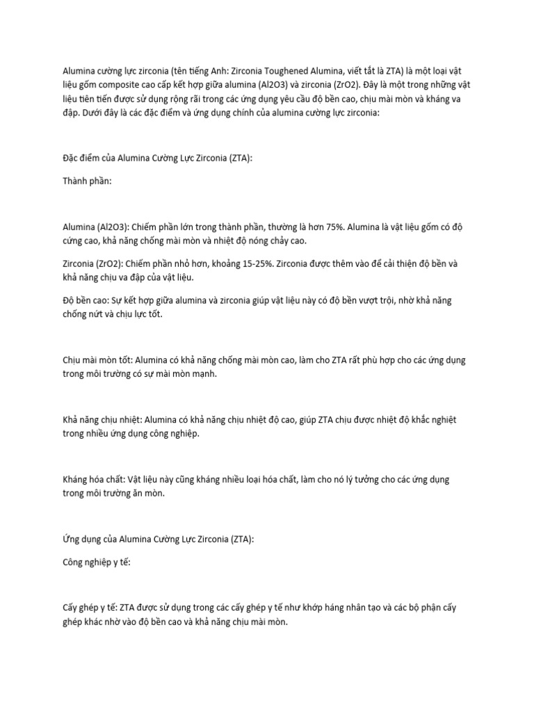 Alumina Cư NG L C Zirconia | PDF