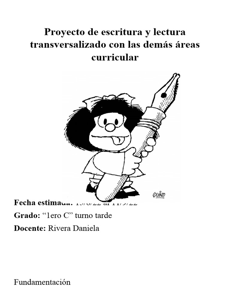 Proyecto de Escritura y Lectura. | PDF | Literatura | Escritura