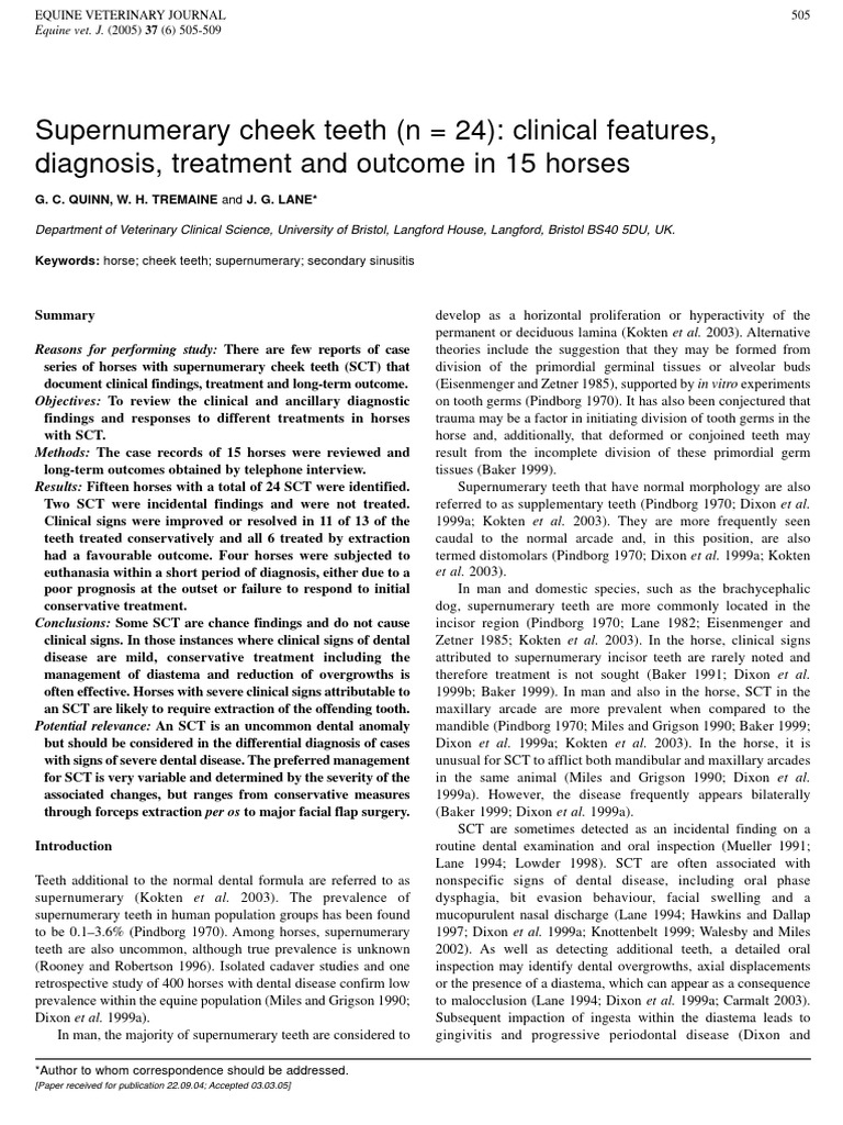 diente supernumerario equino | PDF | Dentistry | Human Tooth