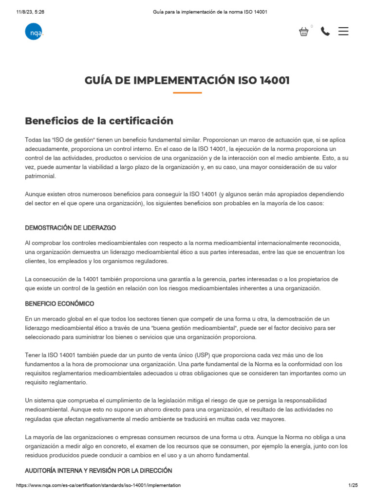 Gu_a_para_la_implementaci_n_de_la_norma_ISO_14001 | PDF | Planificación | Evaluación