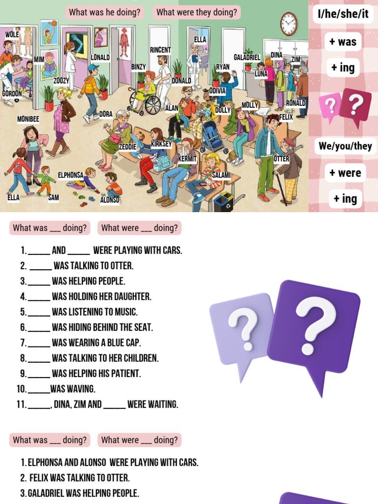 Past Continuous Picture + Tasks | PDF