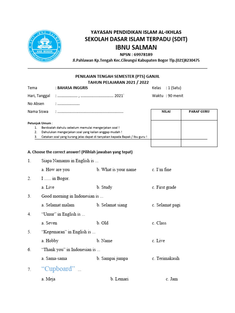 PTS B.INGGRIS | PDF | Linguistics | Language Varieties And Styles