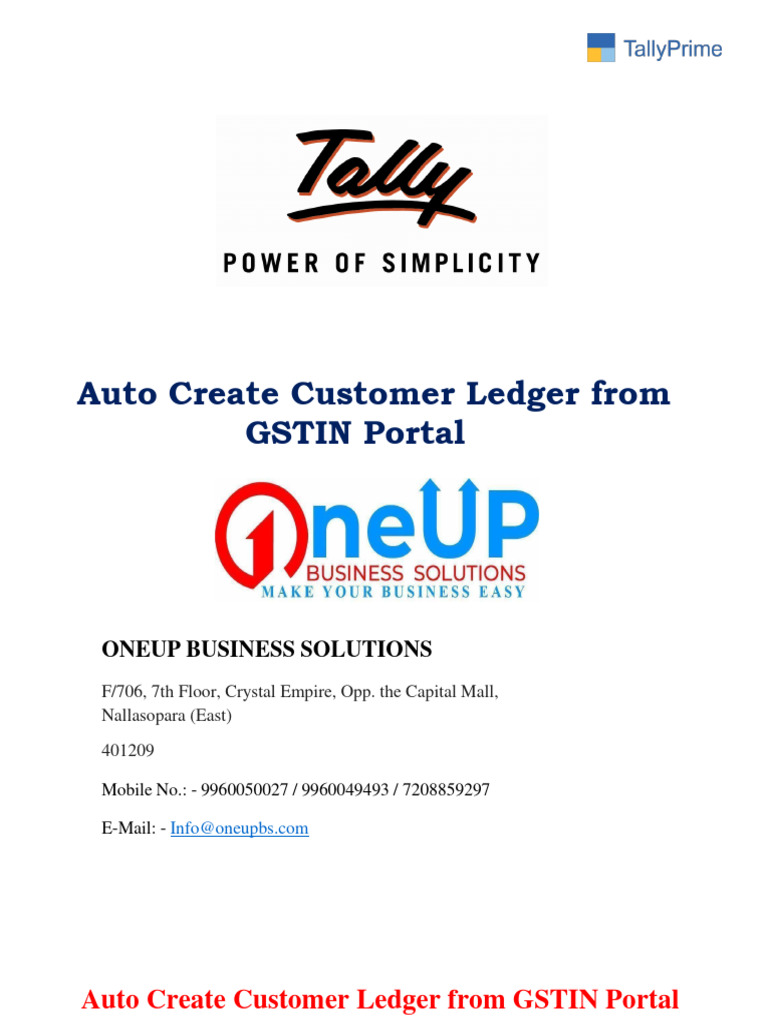 Auto Create Customer Ledger from GSTIN Portal new | PDF | Voucher ...