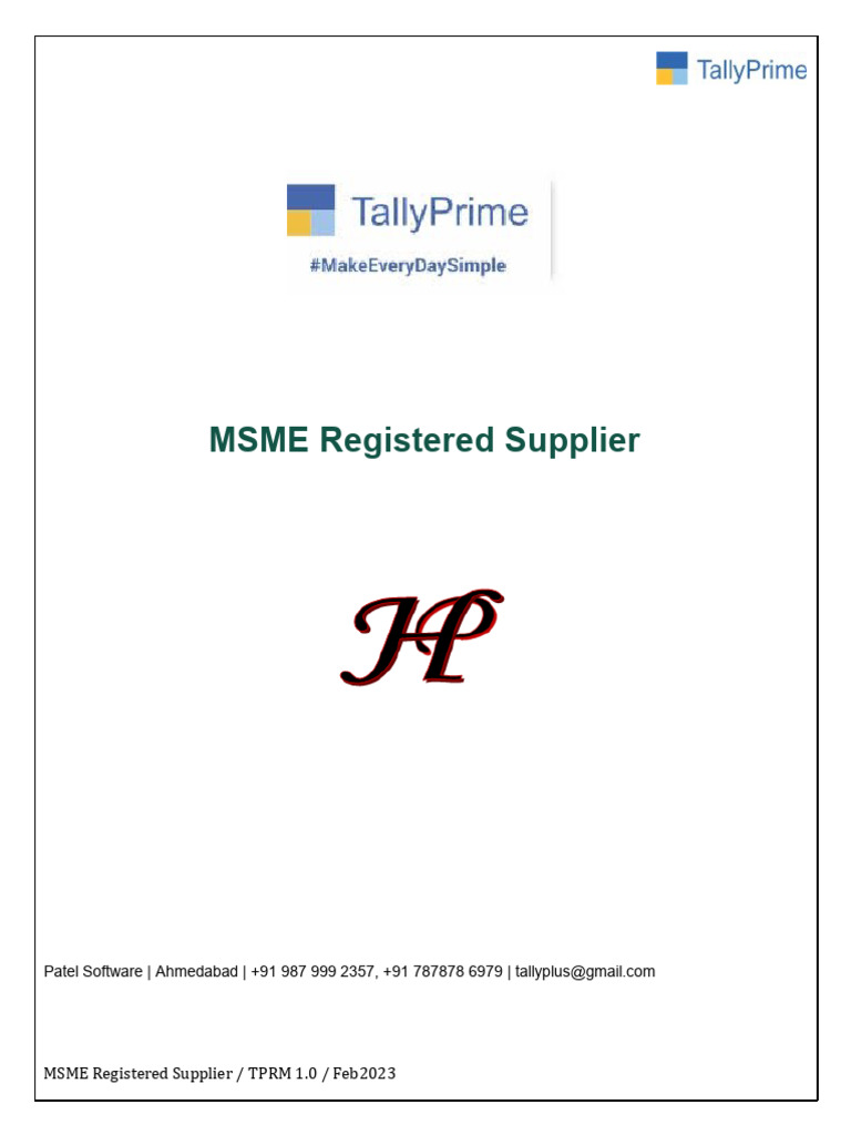 Add MSME Number in Tally Prime | PDF | Point Of Sale | Enterprise ...
