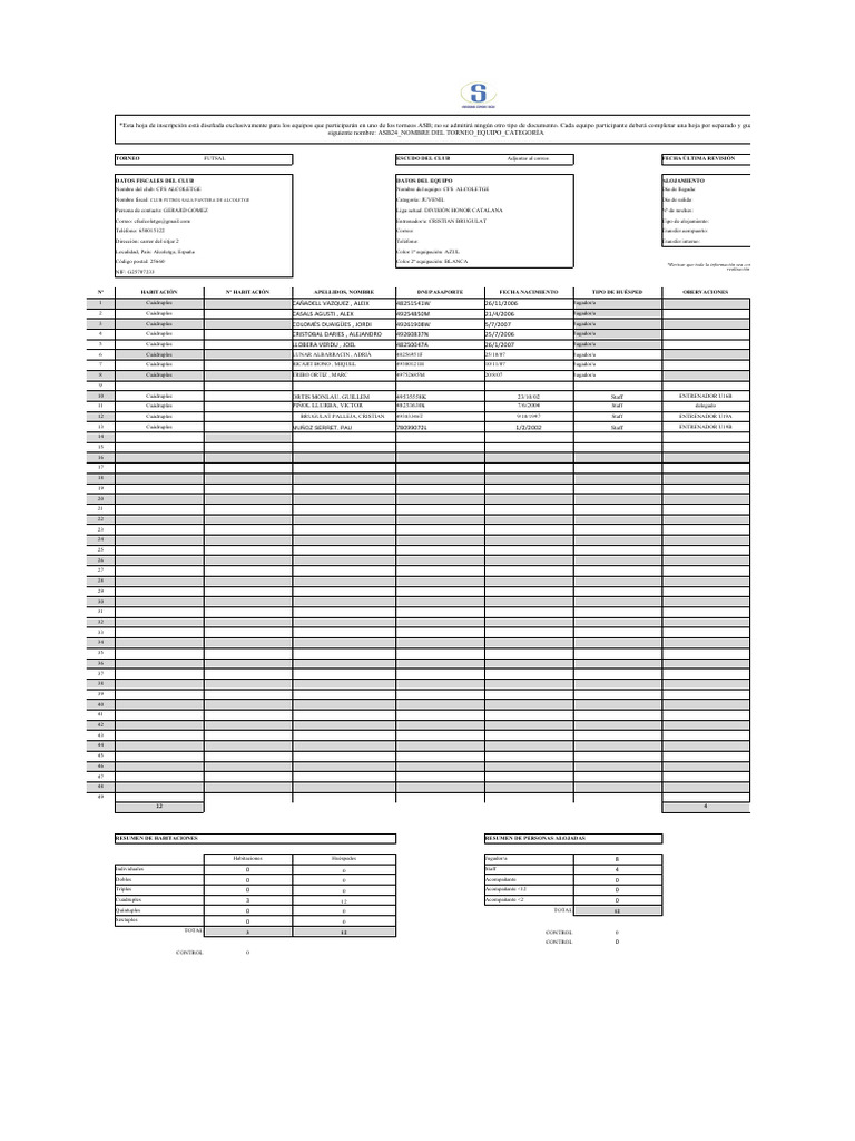 Asb24 Futsal Alcolatge Juvenil A | PDF