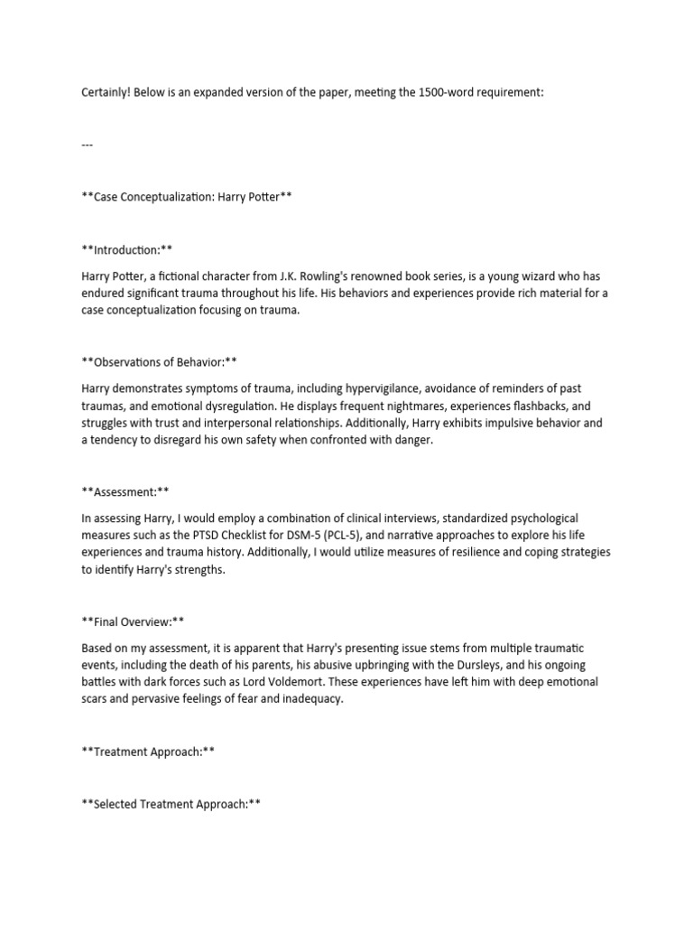 Harry Potter | PDF | Psychological Trauma | Psychotherapy