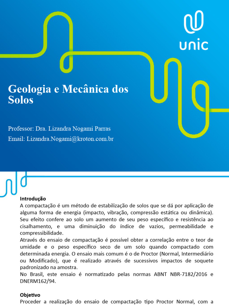 Ensaio de Compactação Proctor Normal | PDF | Solo | Umidade