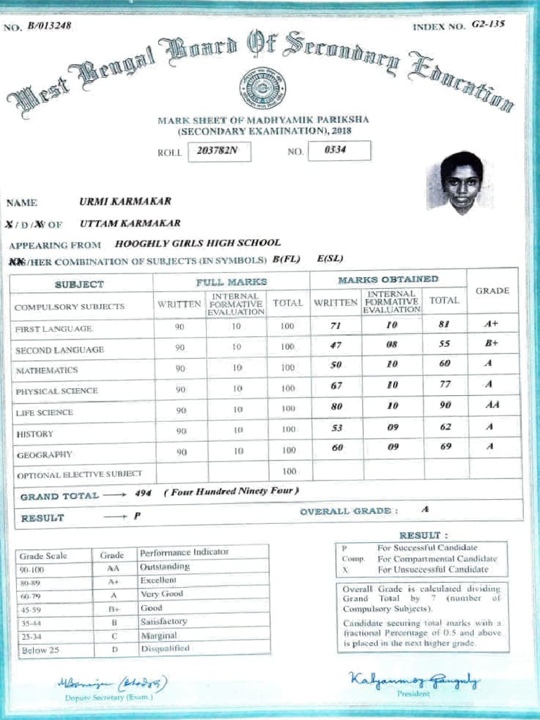 10 Mark Sheet | PDF | Educational Stages | Student Assessment And Evaluation
