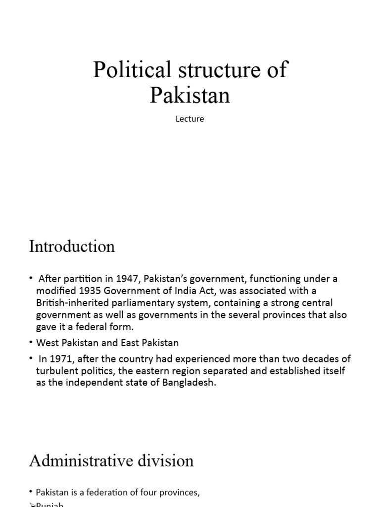 Political Structure of Pakistan | Download Free PDF | Parliament Of ...