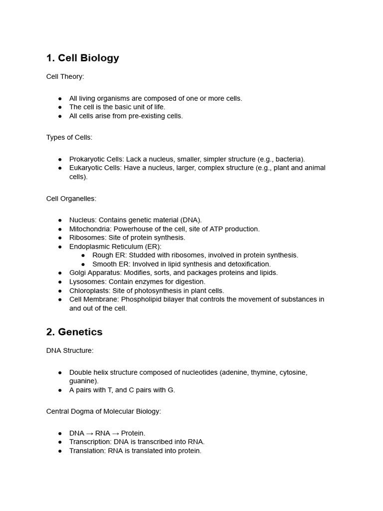 Biology | PDF | Cell (Biology) | Biology