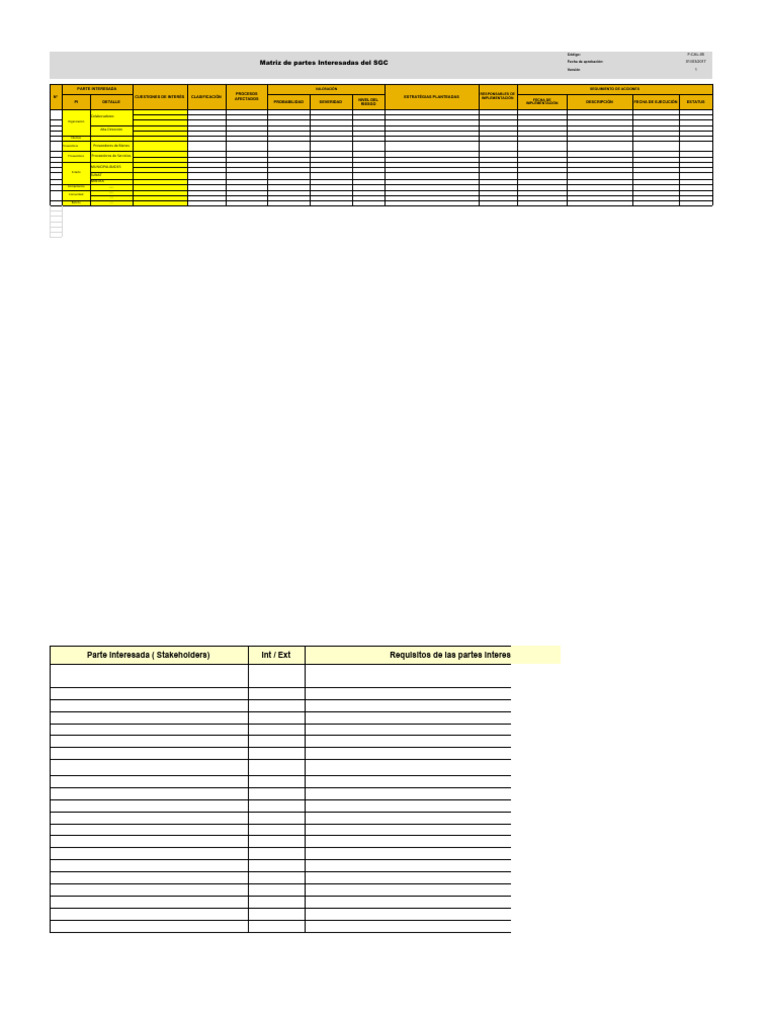 F-CAL-05 V01 Matriz de Partes Interesadas Del SGC | PDF | Business