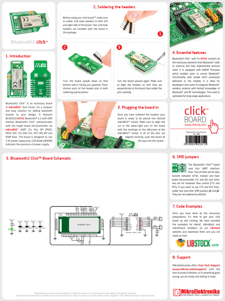Bluetooth 2 Click Manual v100 | PDF | Bluetooth | Electrical Engineering