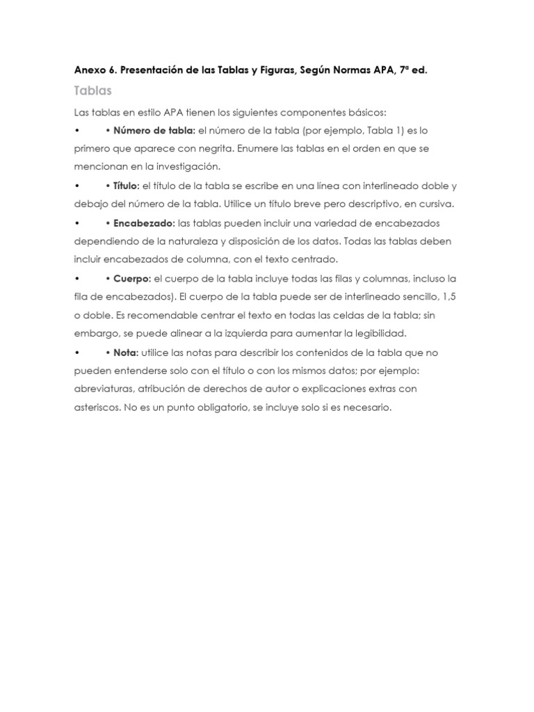 Tablas y Figuras en Normas APA 7ª Ed. | PDF | Imagen | Citación