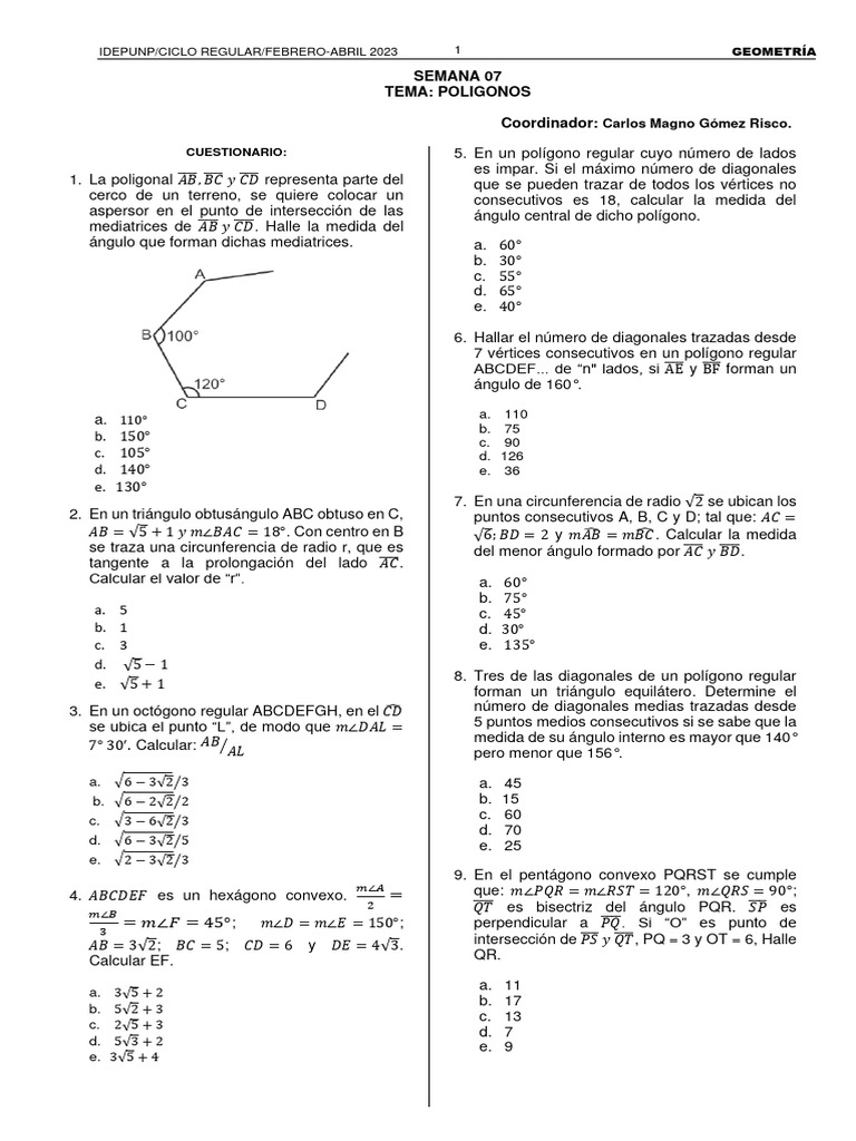 S7D POLIGONOS (1) | Descargar gratis PDF | Formas geométricas | Geometría euclidiana