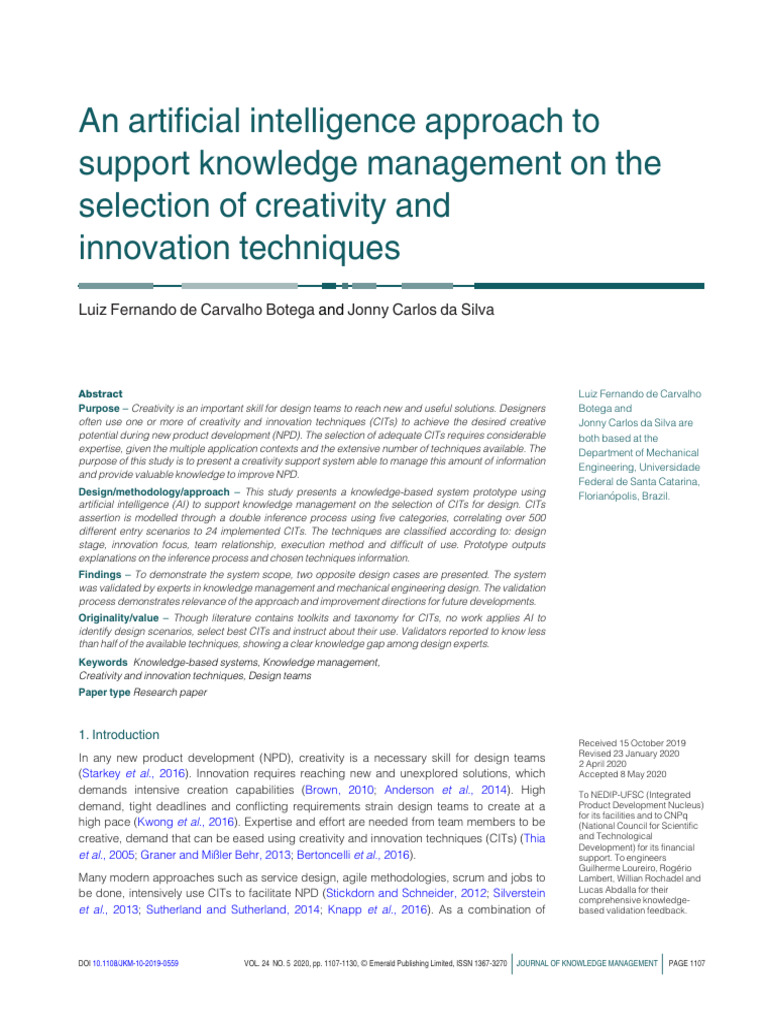 An Arti Ficial Intelligence Approach To Support Knowledge Management On The Selection of ...