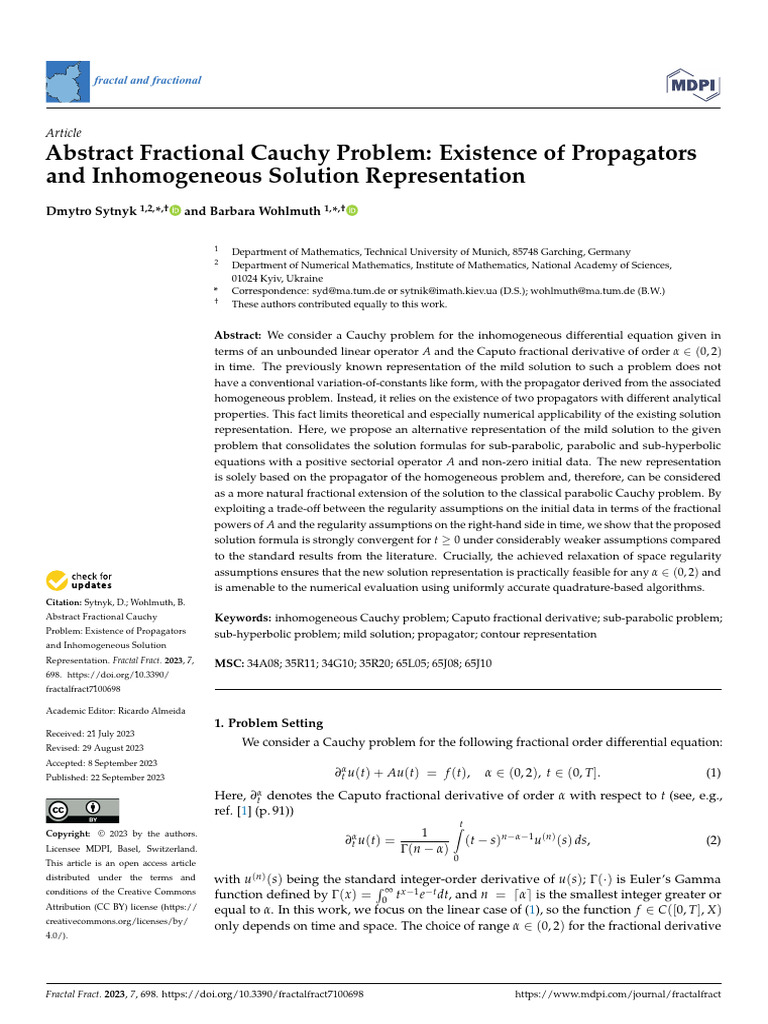 Abstract Fractional Cauchy Problem Existence of PR | PDF | Integral ...