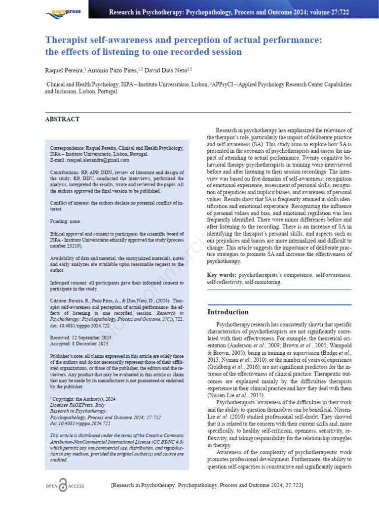 5 Reflection Therapy | Download Free PDF | Psychotherapy | Awareness