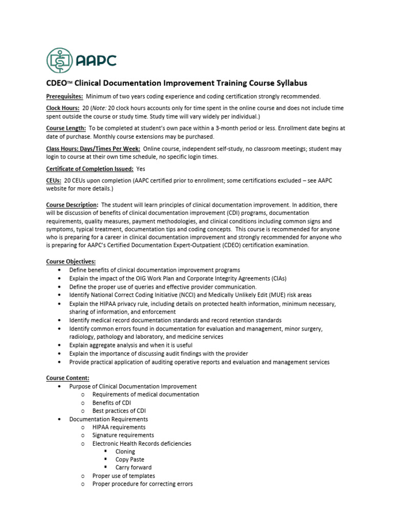 CDEO Course Syllabus Current Year | PDF | Myocardial Infarction ...