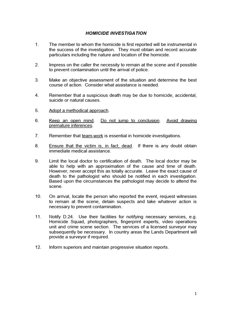 2homicide Investigation | PDF | Crime Scene | Coroner
