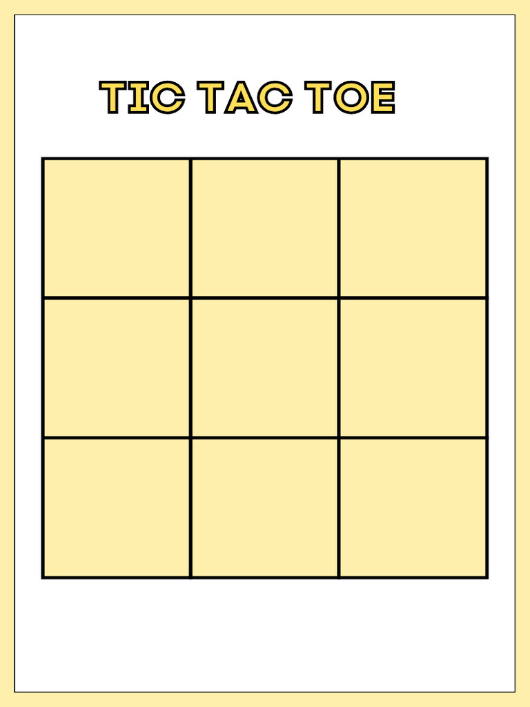 Tic Tac Toe Brain Breaks Template | PDF