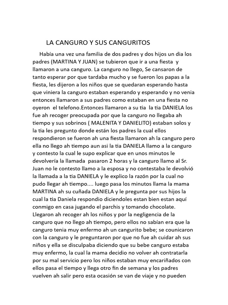 Canguro irresponsable y sus consecuencias | PDF