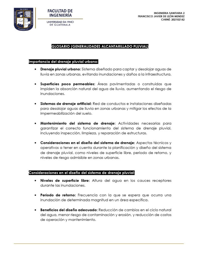 Diseño de Drenaje Pluvial Urbano | PDF | Alcantarillado | Inundar