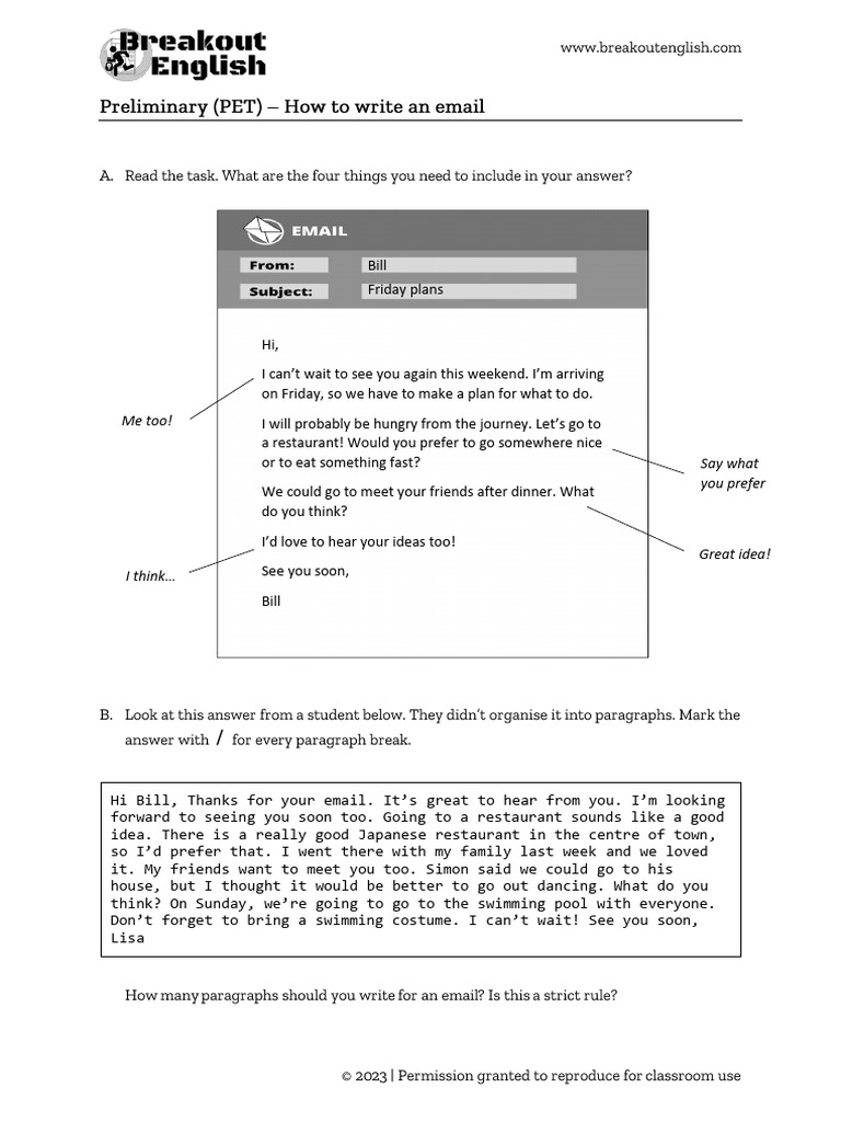 Preliminary-PET-Writing-How-to-write-an-email | PDF