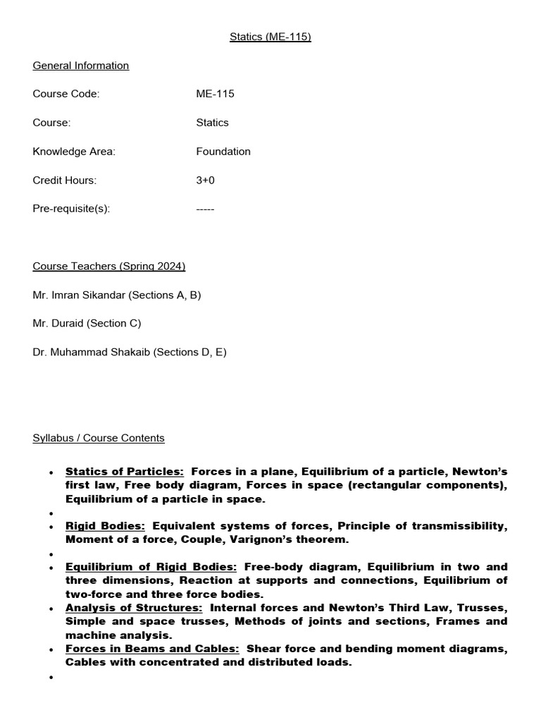 Statics Set 1b 2024 | PDF | Euclidean Vector | Force