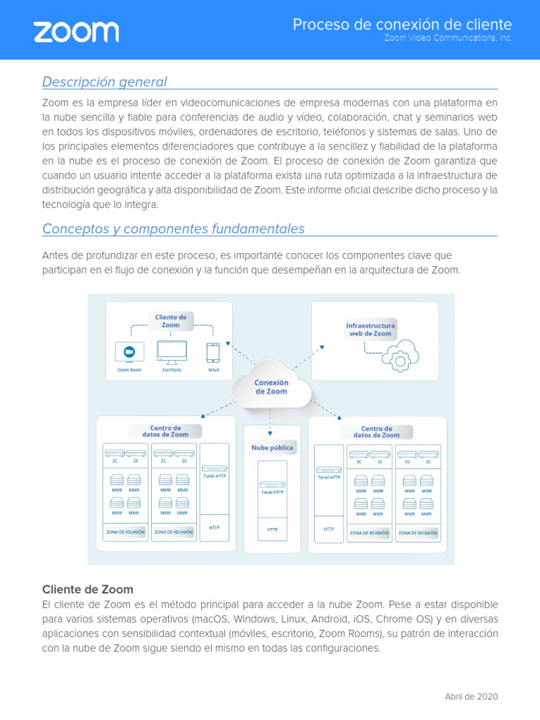 Zoom Client Connection Process Whitepaper_ES (1) | Descargar gratis PDF | Transport Layer ...