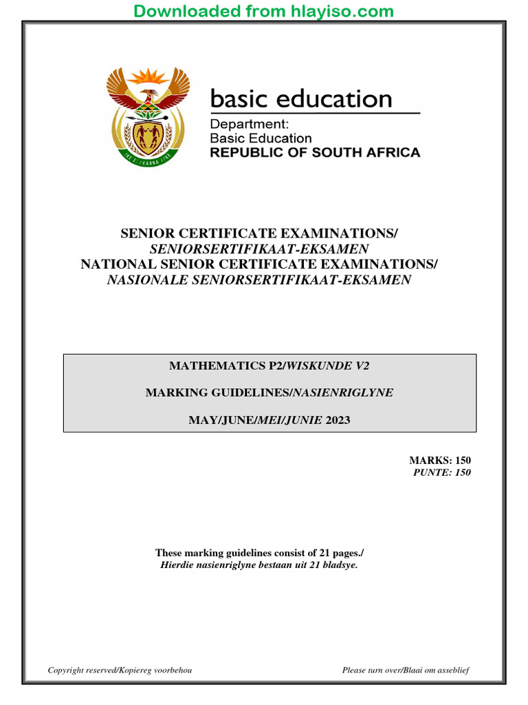 Mathematics P2 May-June 2023 MG Afr & Eng | PDF | Mathematics