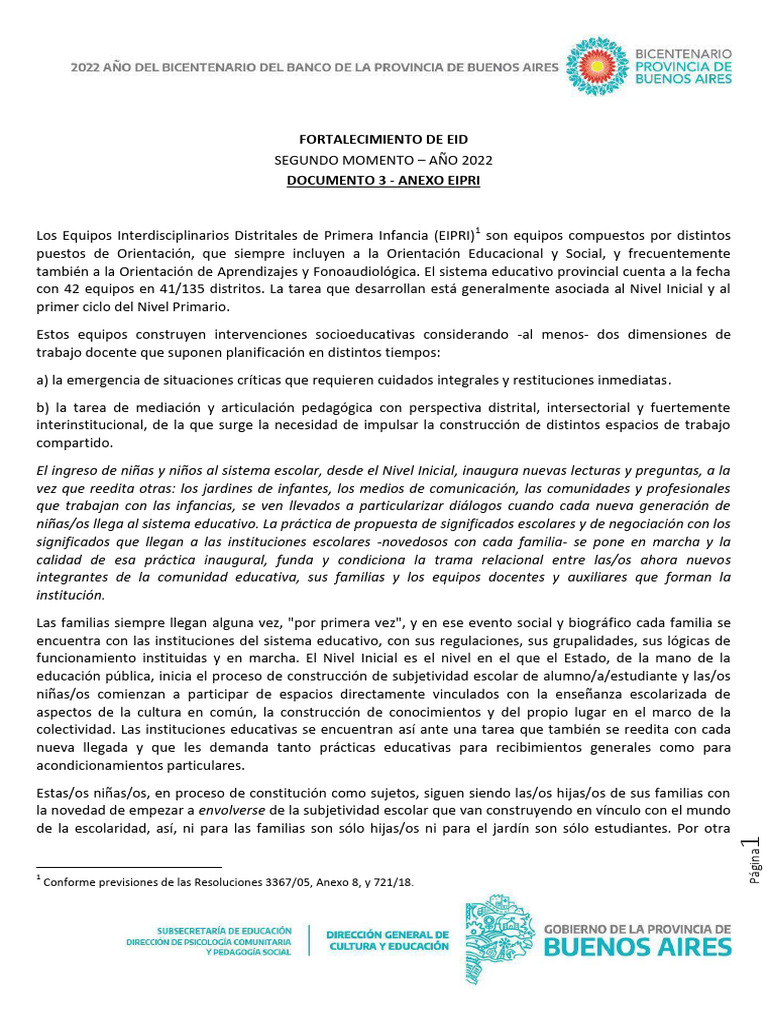 Fortalecimiento de EIPRI 2022: Intervenciones educativas | PDF ...