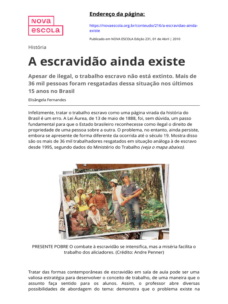 Escravidão Moderna no Brasil: Realidade Atual | PDF | Escravidão | Brasil