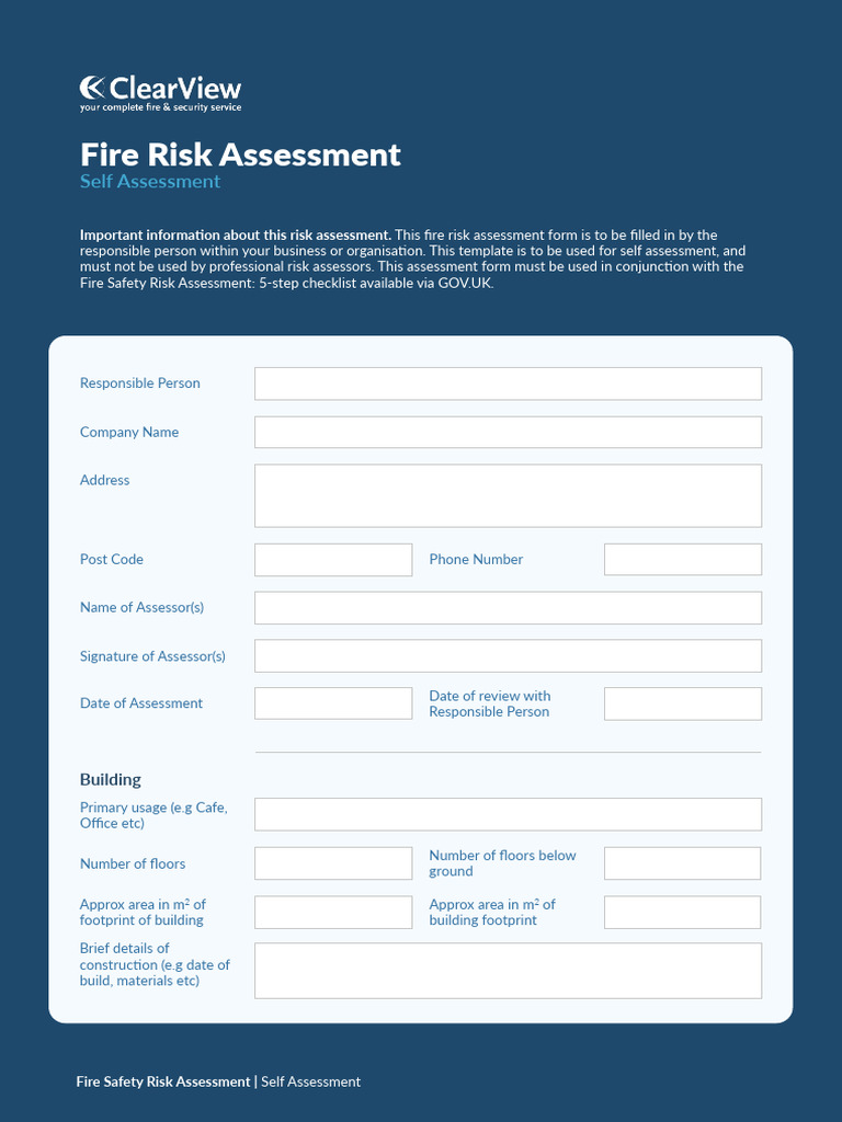 Free Fire Risk Assessment Template ClearView Communications | PDF ...