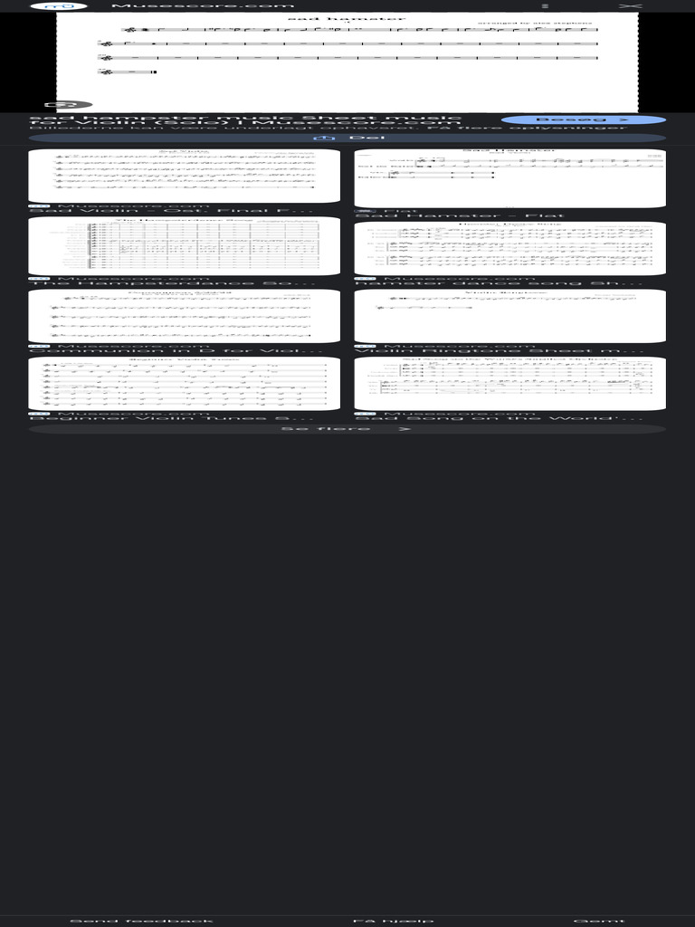 Sad Hamster Music for Violin Sheet | PDF